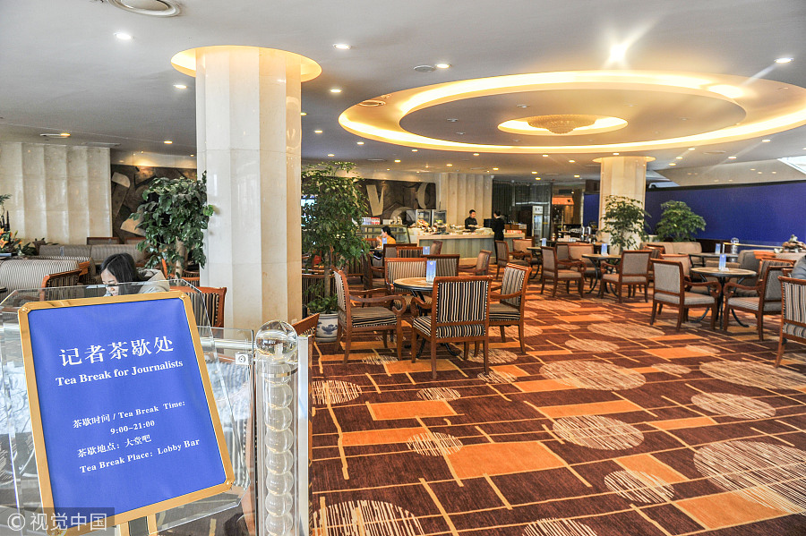 Tea break area for journalists - Jilin, China
