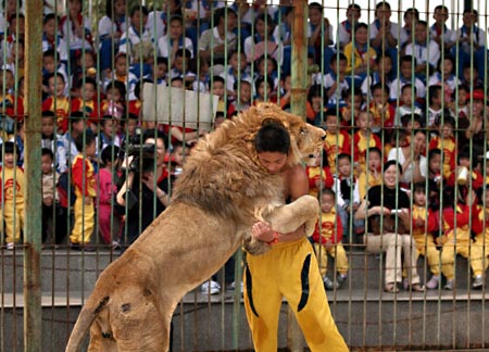 Zoo puts on animal taming show