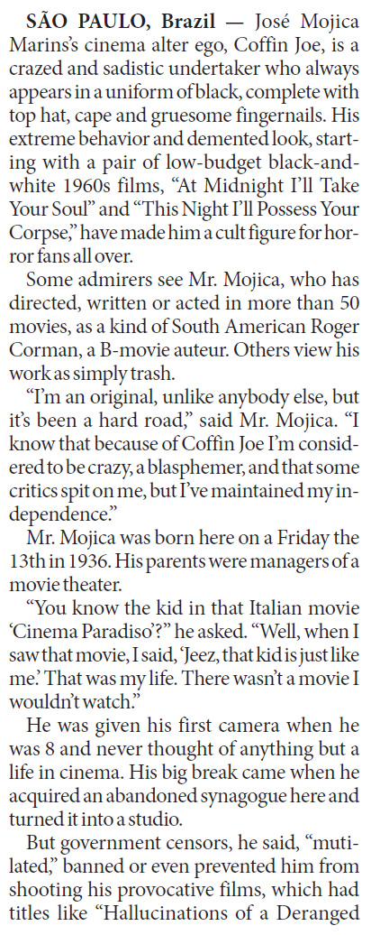 Brazil's master of gore|Sunday Travel|chinadaily.com.cn